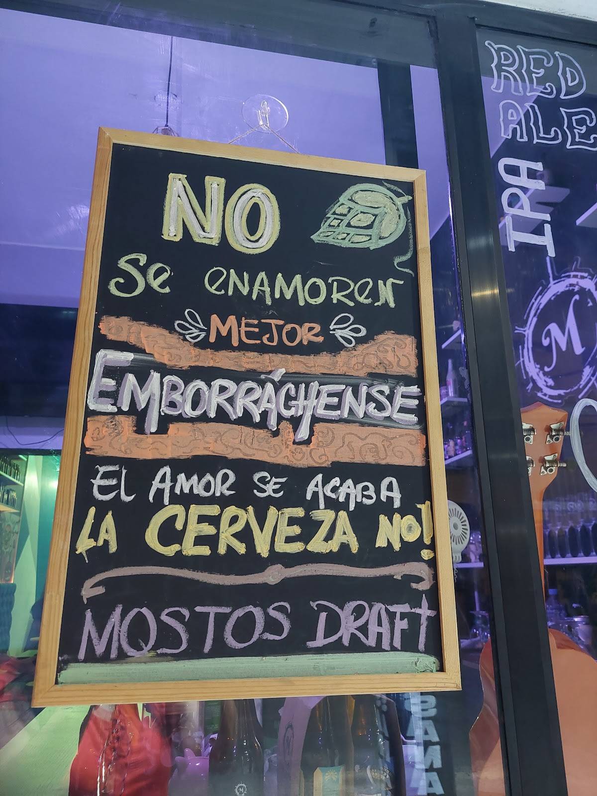 Carta de Cervecería Mostos, Huacho