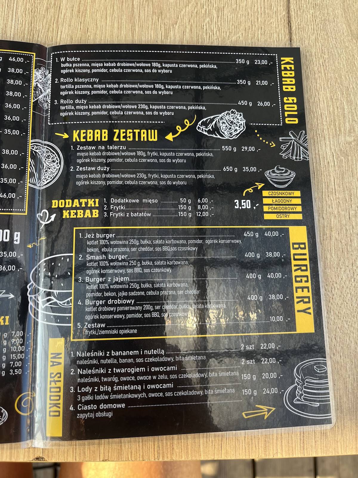 Menu at Cezam pizza and Kebab Restaurant, Koscierzyna