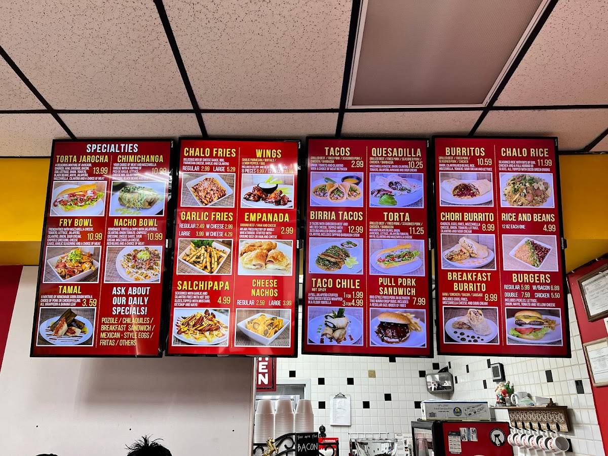 Menu at Chalo Fast Food, McDonough