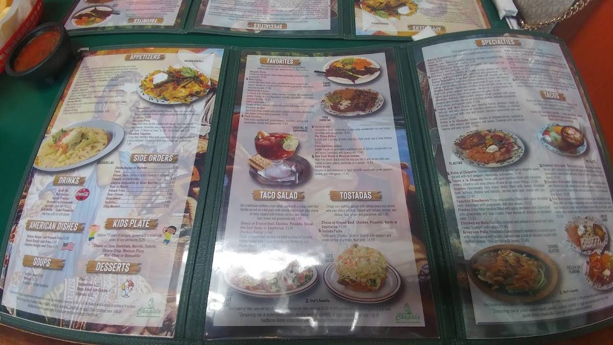 Menu at Chapala Mexican Restaurant, Boise, S Vista Ave