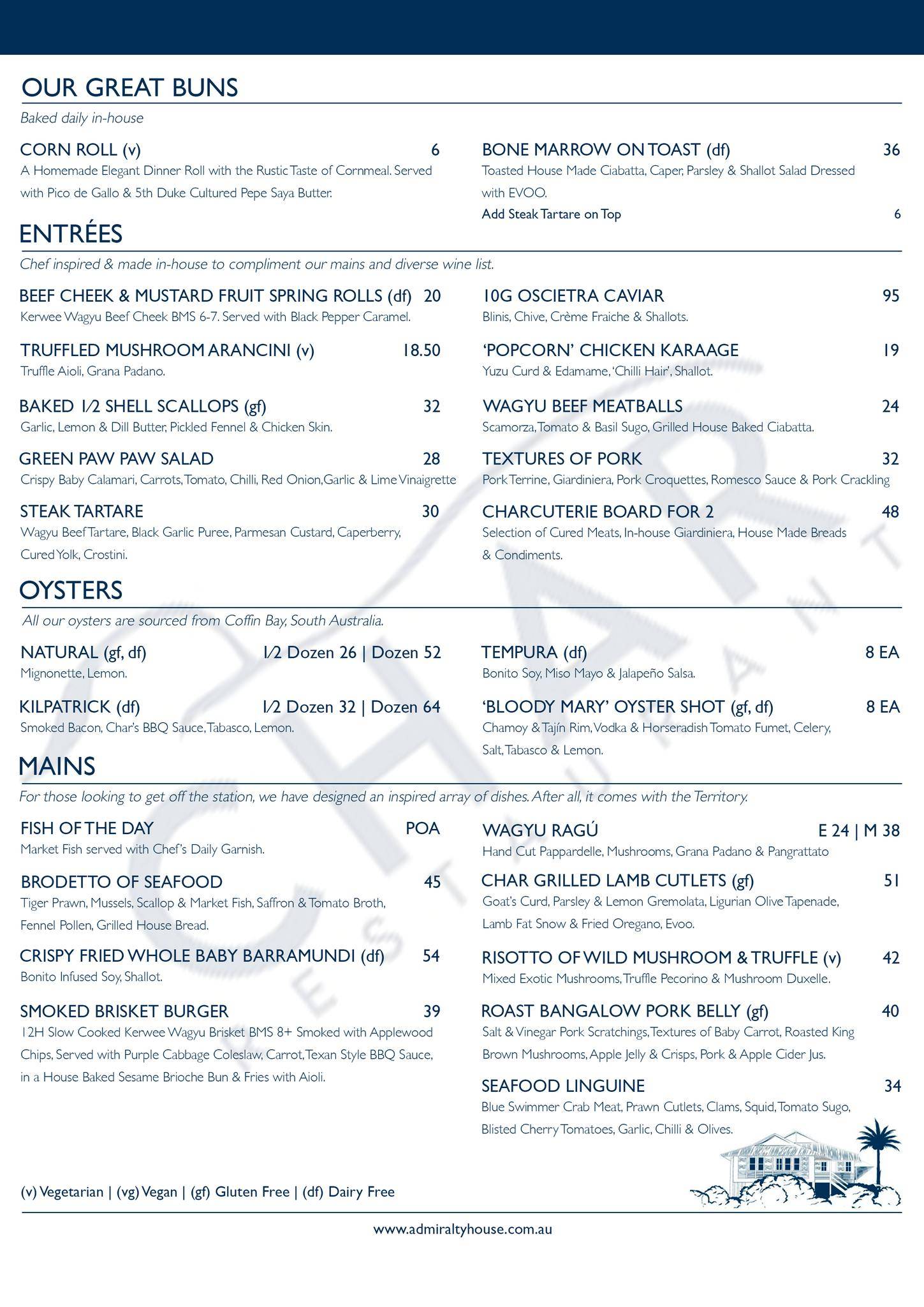 Menu at Char Restaurant, Darwin City