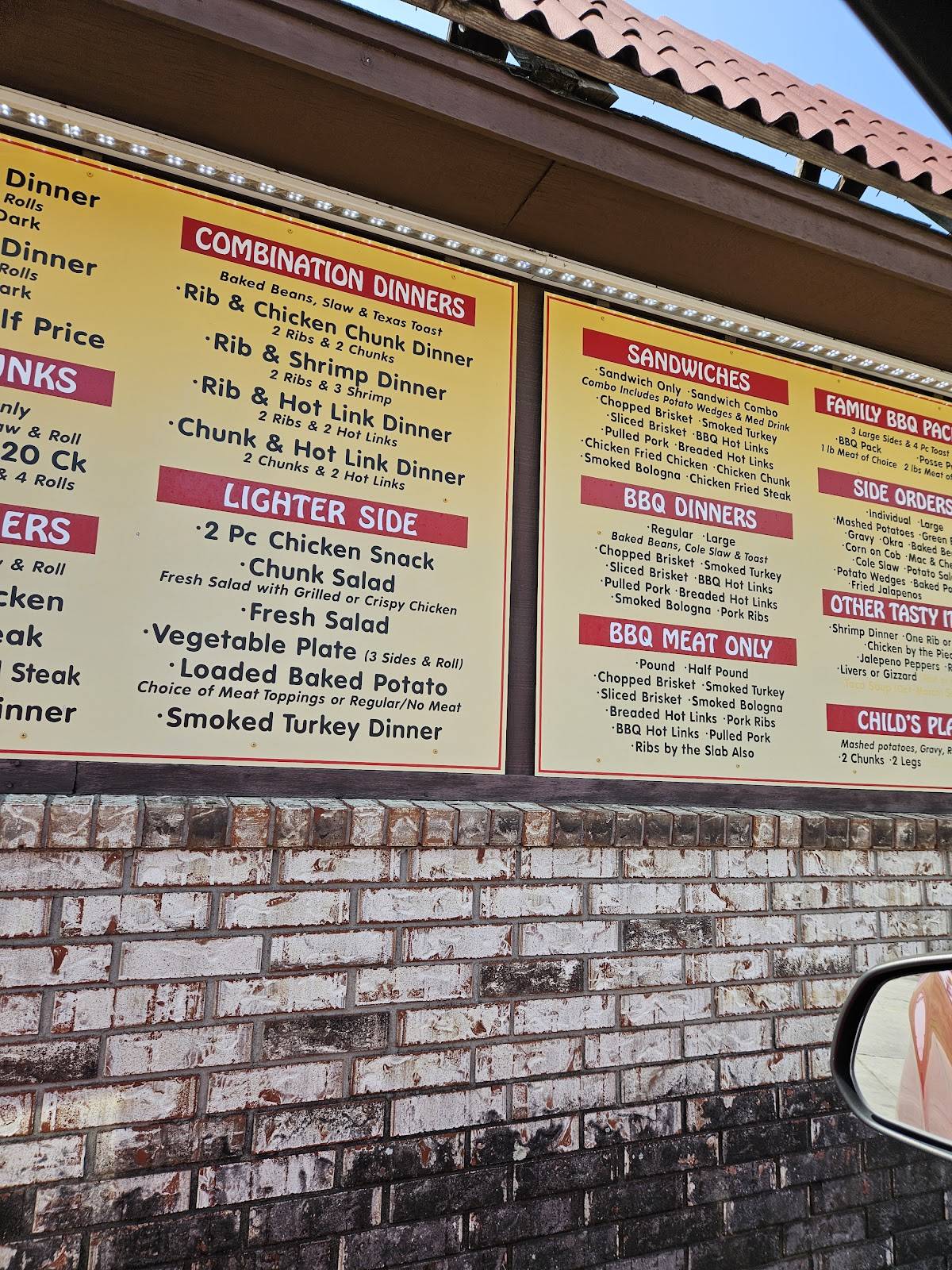Menu at Charlie's Chicken & Barbecue, McAlester