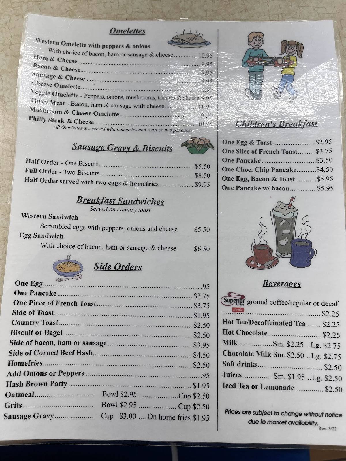 Menu at Chat-n-Chew restaurant, Warren