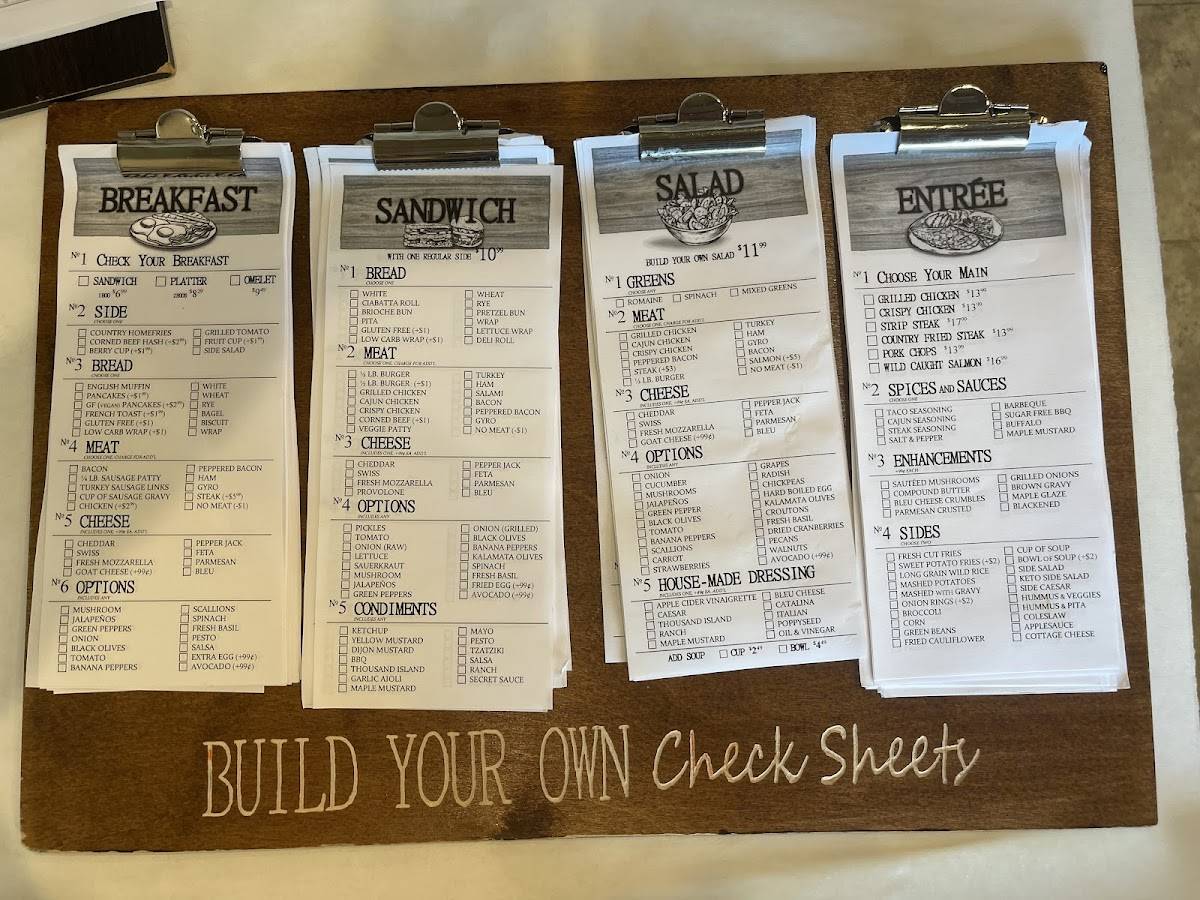 Menu at Check Please Cafe, Grafton