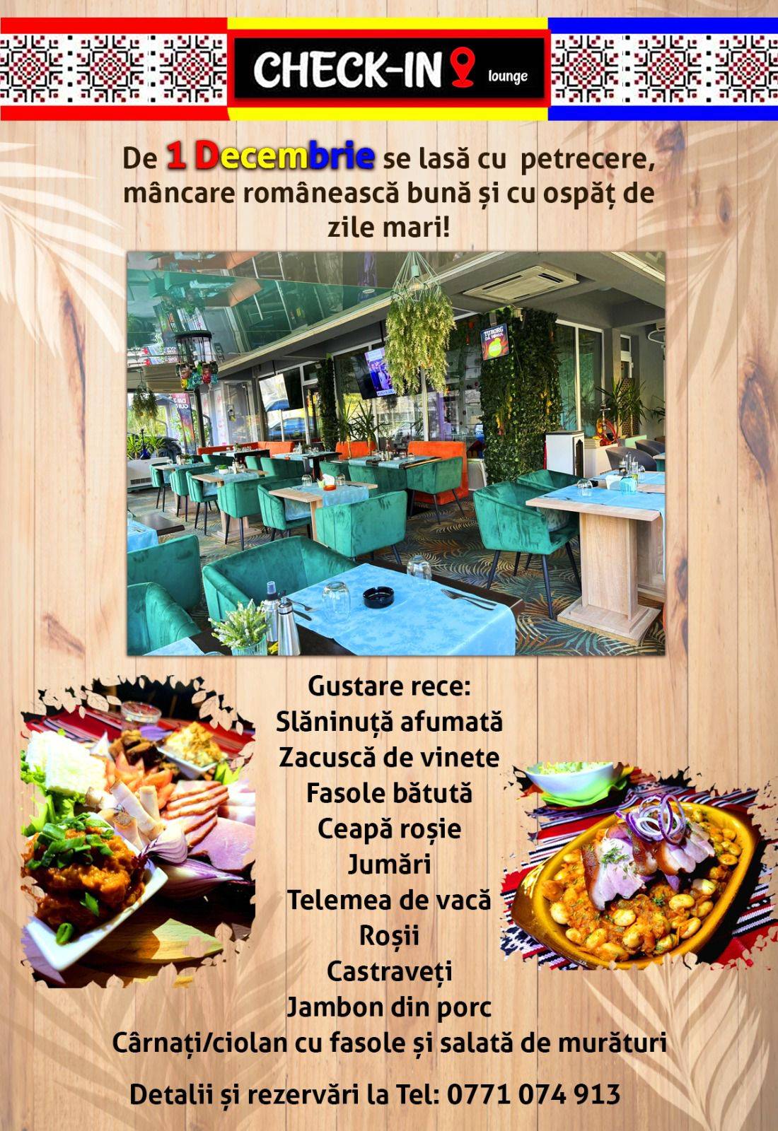 Menu at Check-in Lounge, Popesti-Leordeni