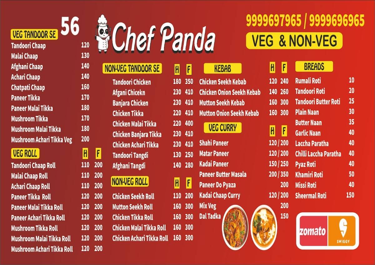Menu at Chef Panda, Gurugram
