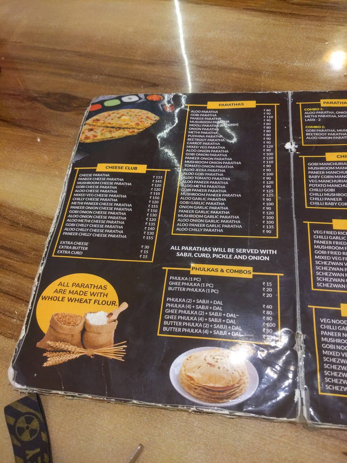 Menu at House of Paratha, Chennai, V5JX+344
