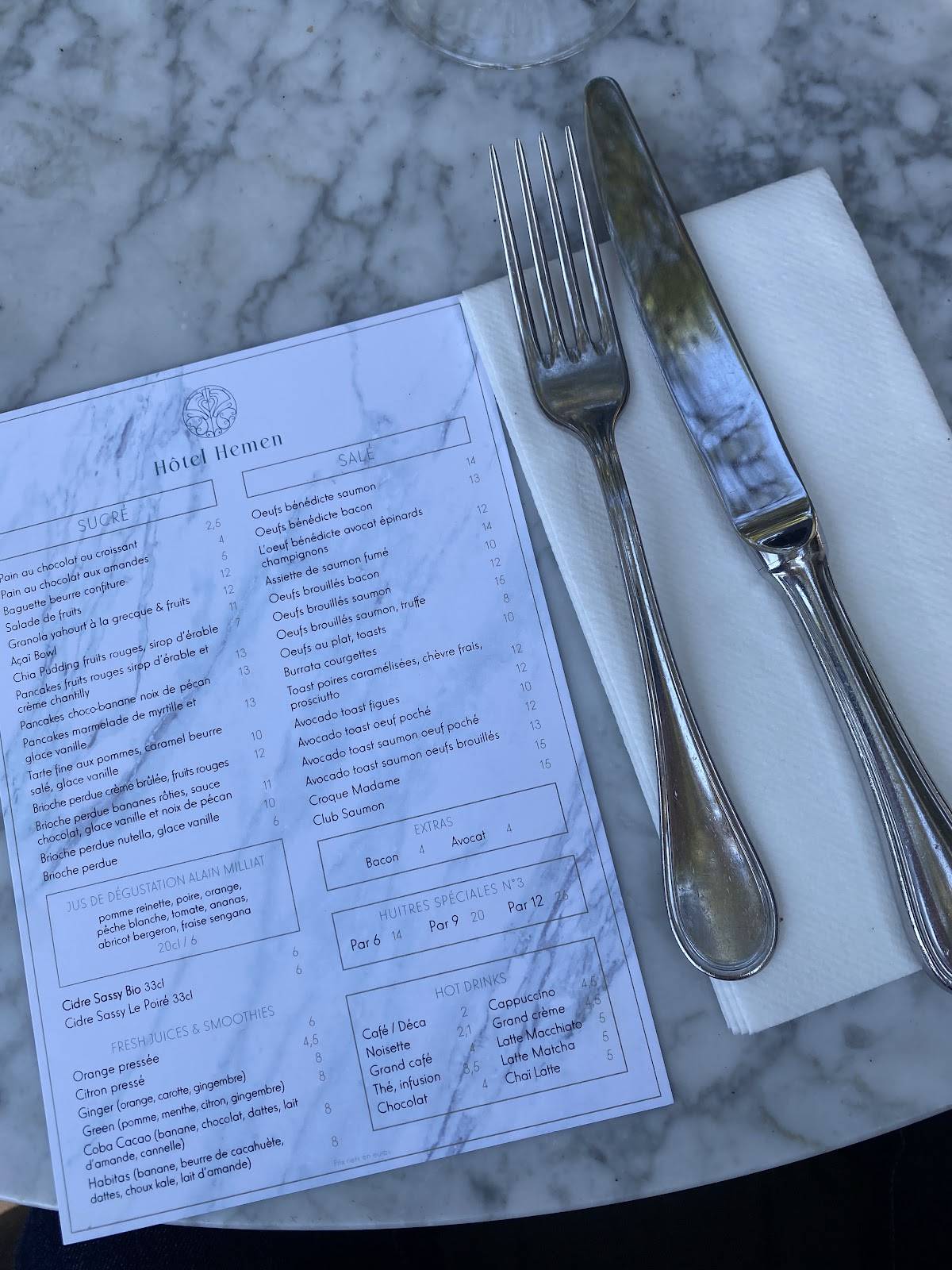 Menu au Chez Bob restaurant, Saint-Palais-sur-Mer