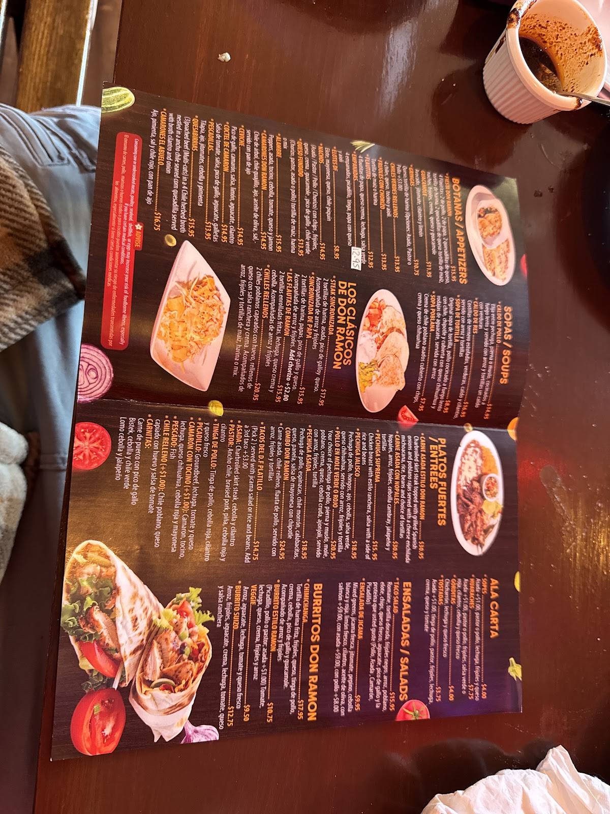 Menu at La Cocina De Don Ramón restaurant, Chicago