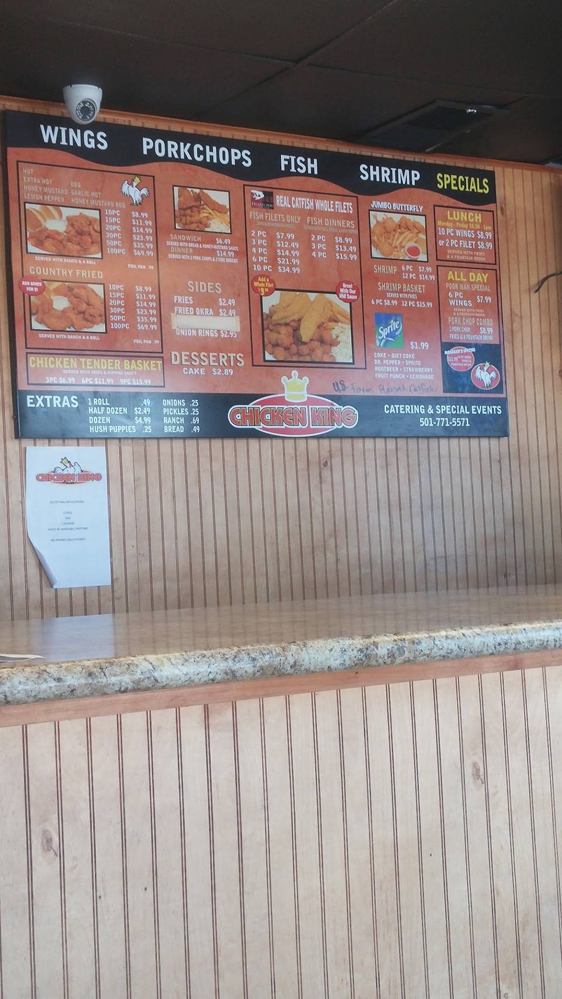 Menu at Chicken King North Little Rock restaurant, North Little Rock