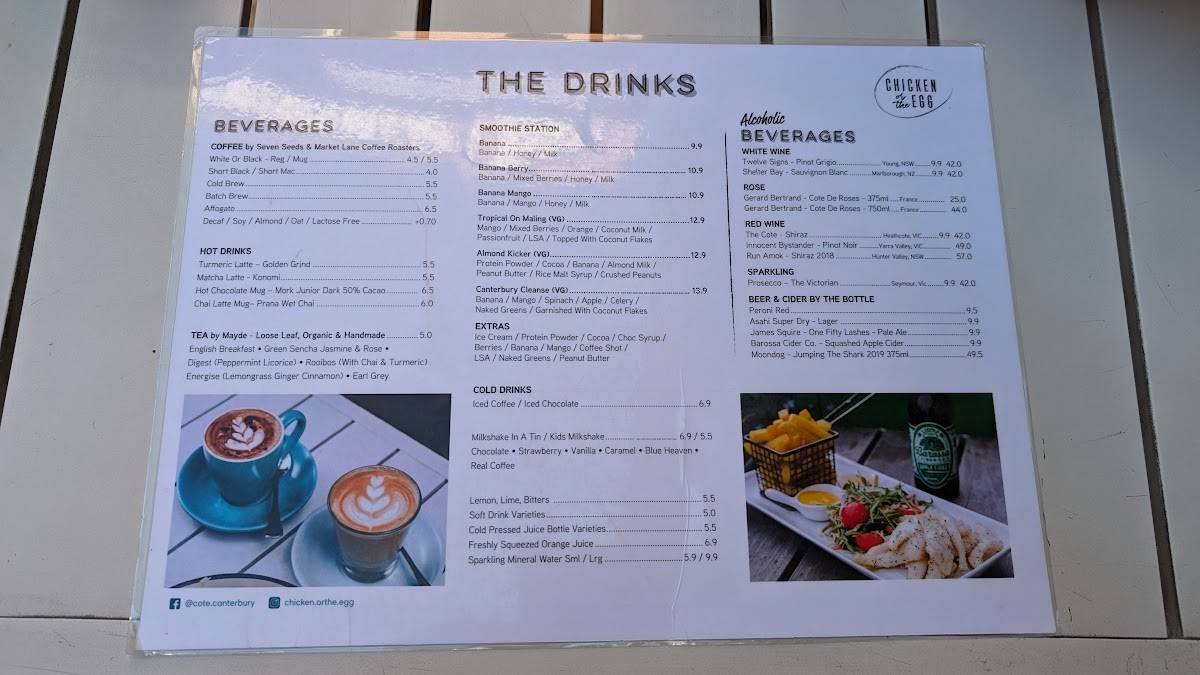 Menu at Chicken Or The Egg Cafe, Canterbury