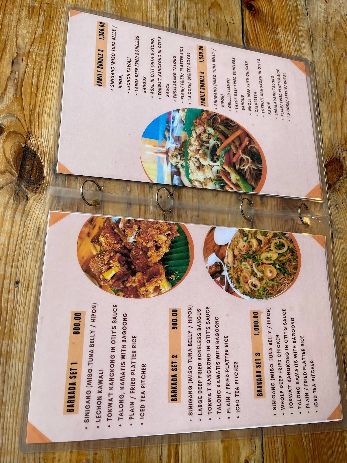 Menu at Chicks ni Otit restaurant, General Trias