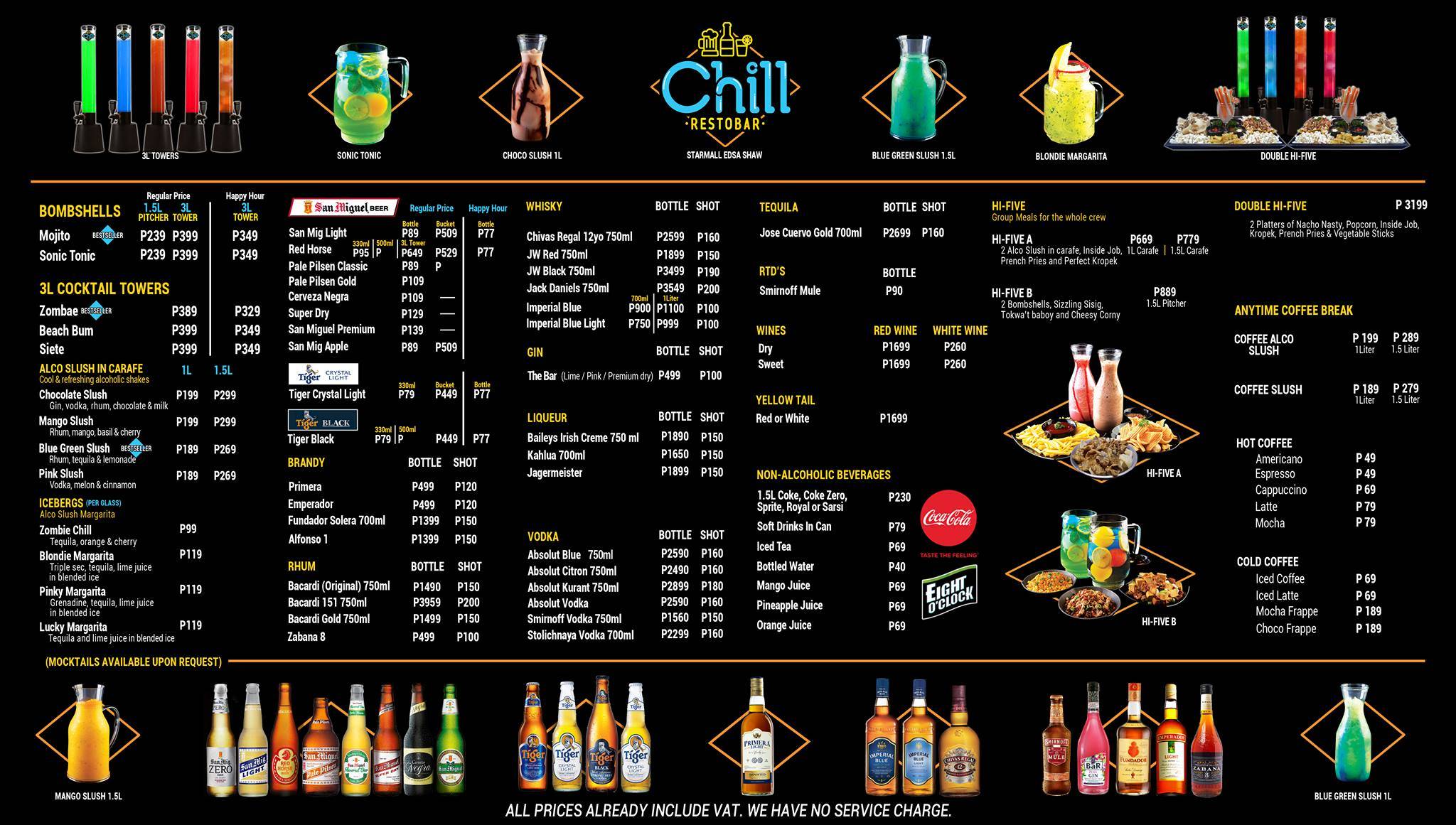 Menu at Chill Bar Star Mall Edsa Shaw Mandaluyong, Mandaluyong