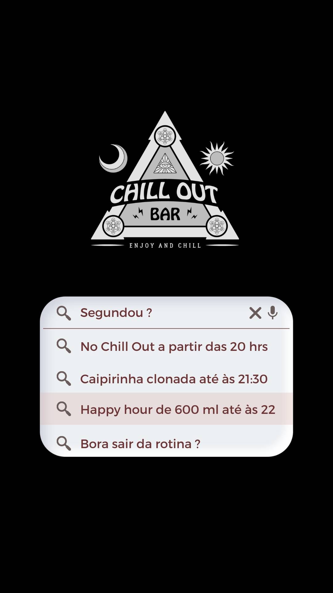 Menu at Chill Out Bar, Fortaleza