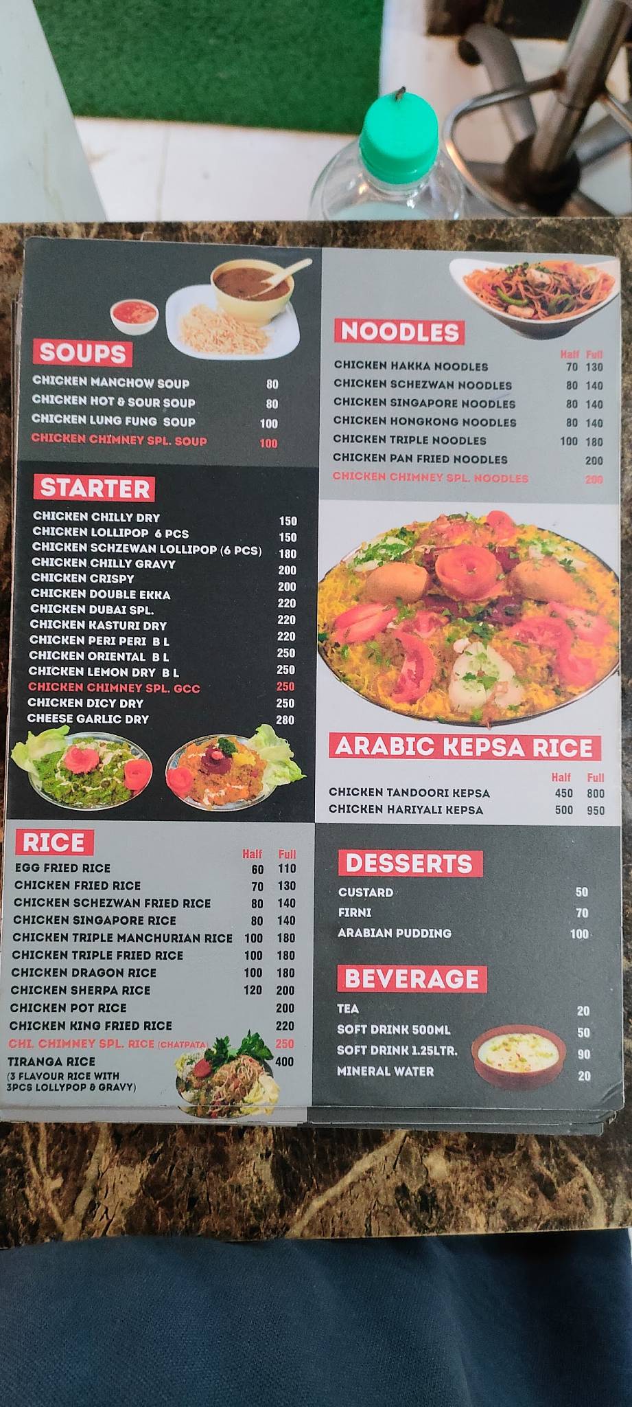 Menu at Chimney Restaurant, Mumbai