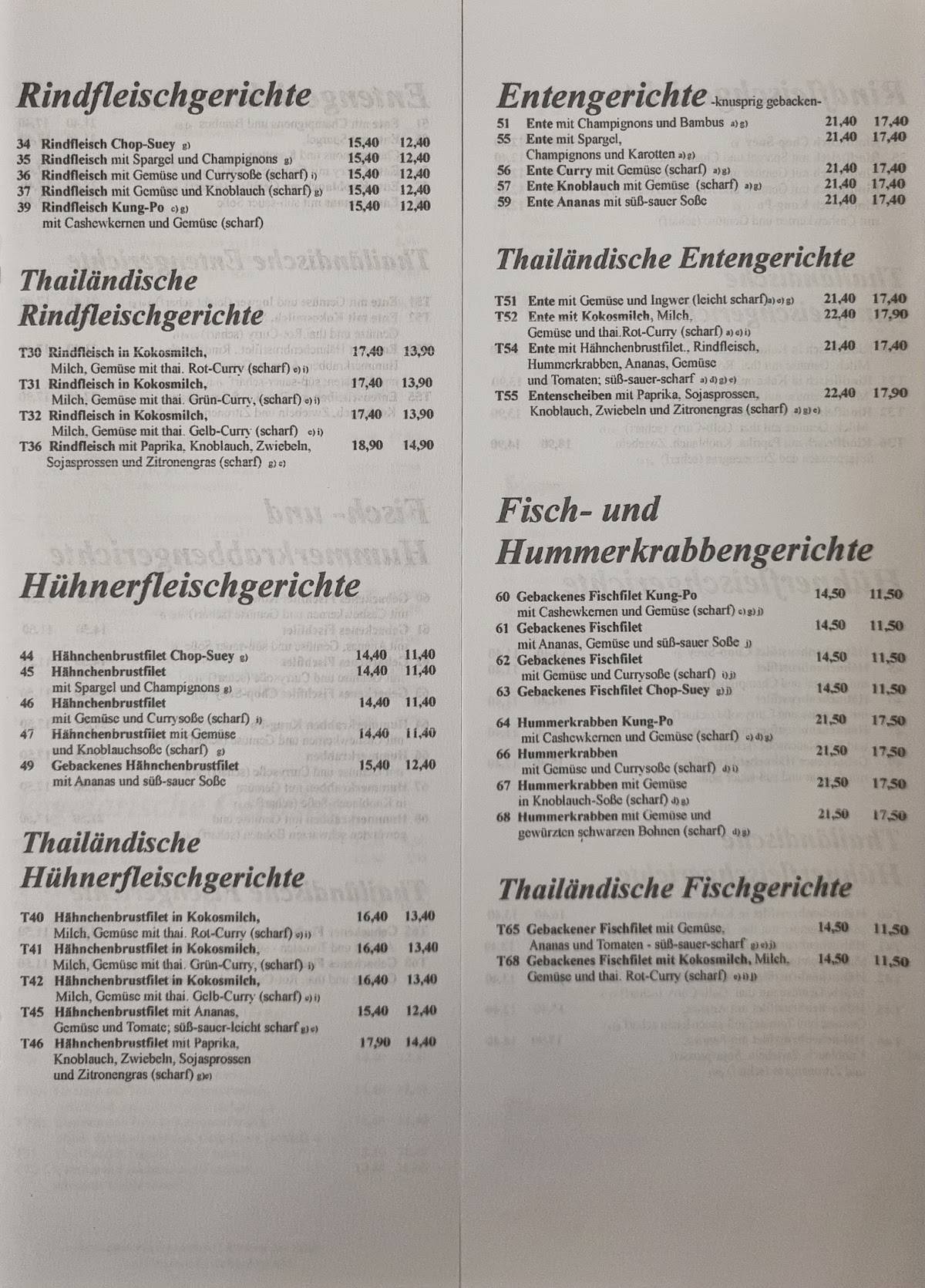 Speisekarte von China - Thai Restaurant Shang Hai, Korbach