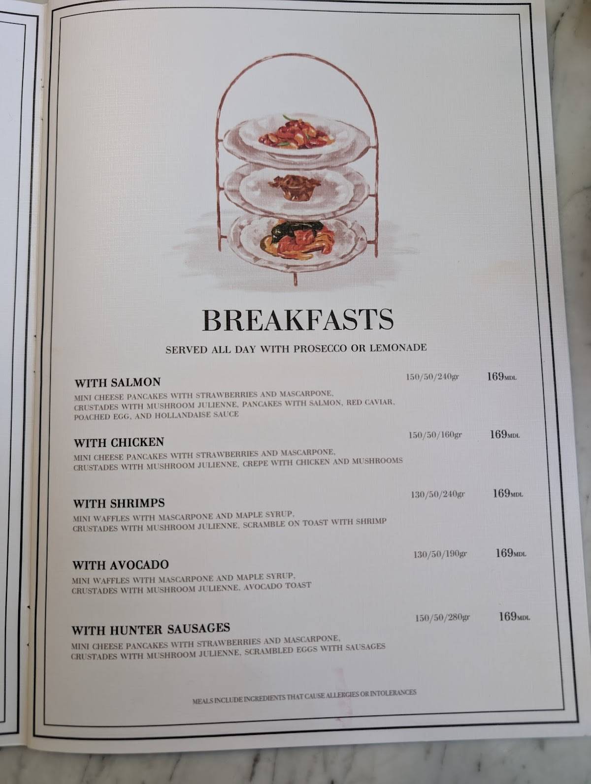Menu at Café Central, Chisinau, Stefan cel Mare si Sfant Boulevard 103