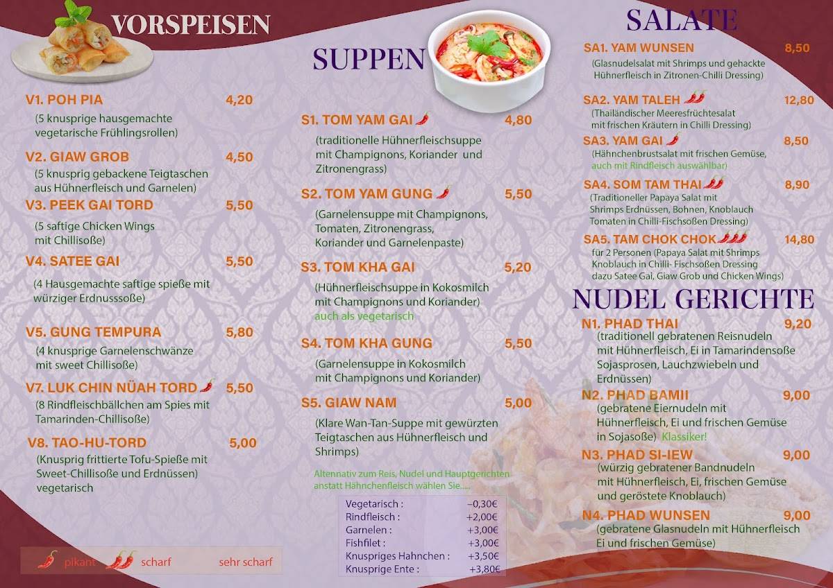 Speisekarte von Chok Dee Authentische Thai Küche Rüsselsheim am Main ...