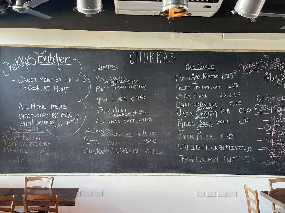 Menu at Chukkas Mosta BBQ, Attard, Triq Durumblat Mosta MST