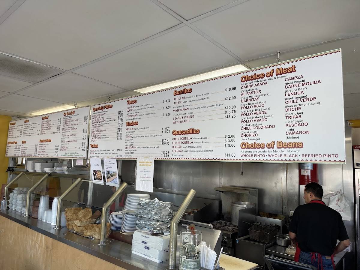 Menu at Chunky's Taqueria & Grill restaurant, Petaluma