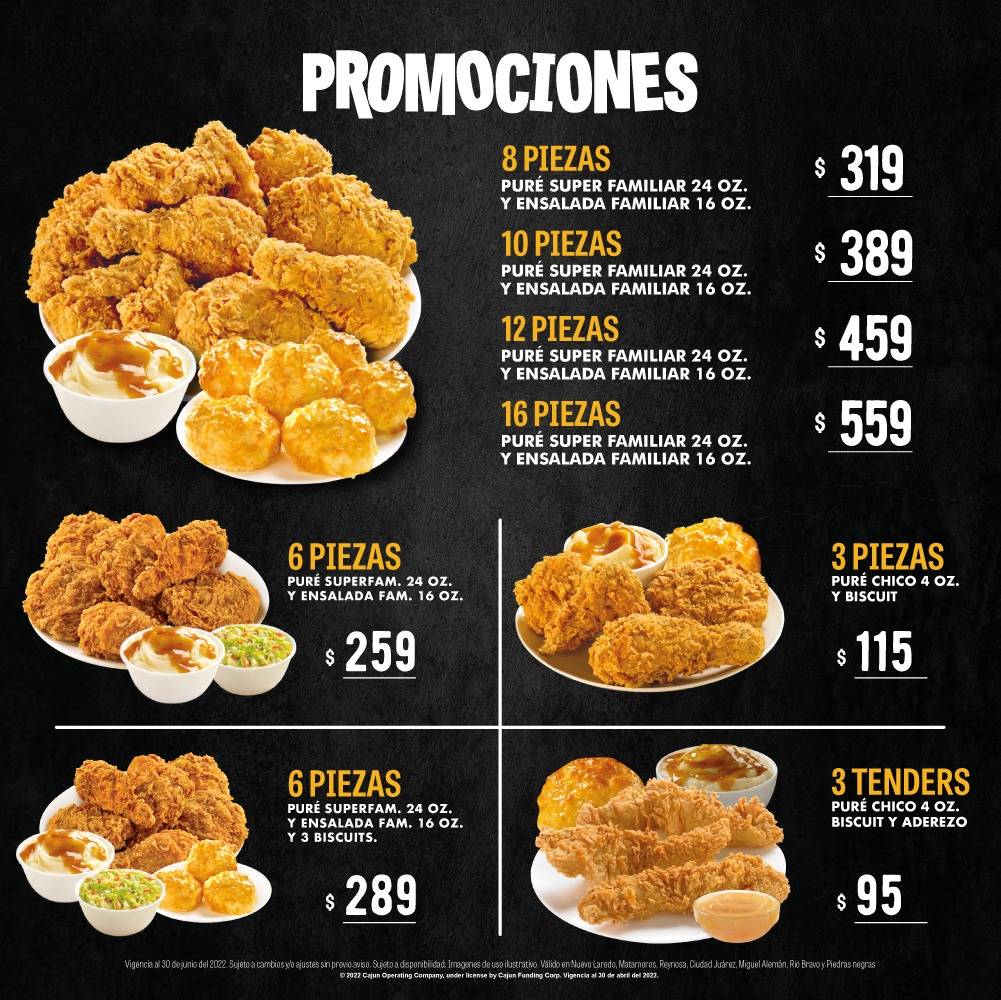 Carta del restaurante Church's Chicken, Ciudad Río Bravo, Av Francisco ...