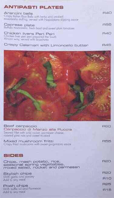 Menu au Ciao Baby Cucina restaurant, Germiston, Bedford Square