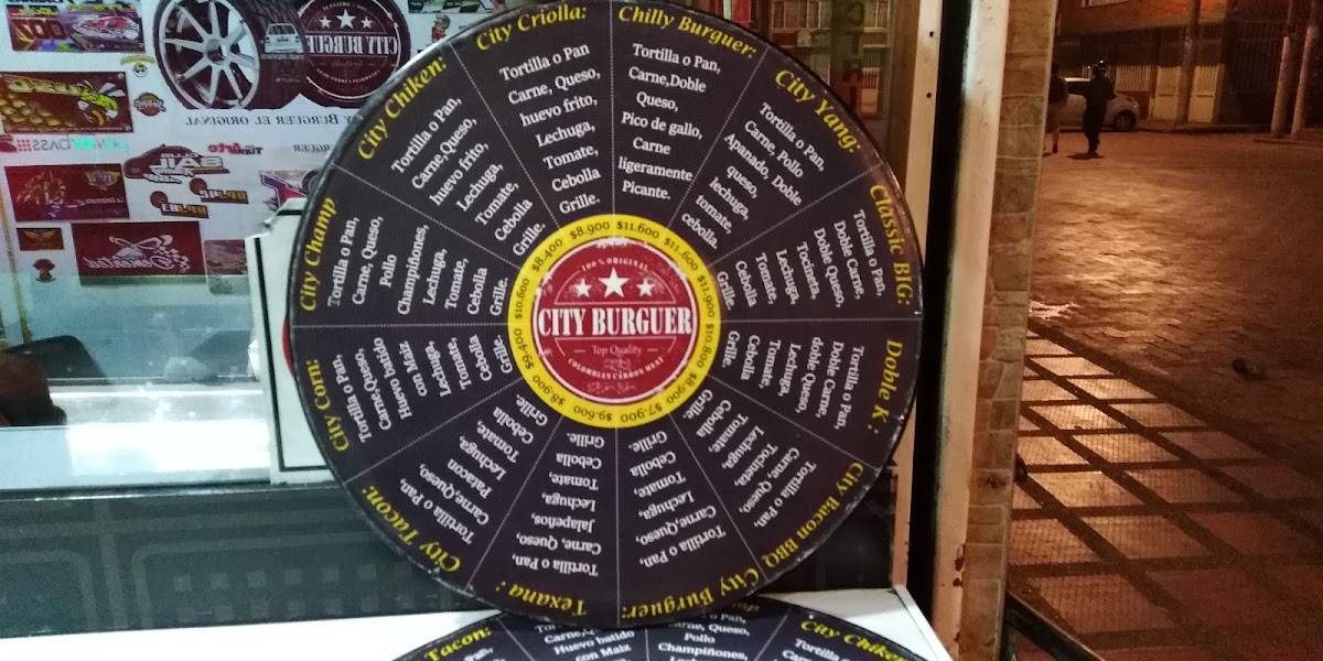 Menu at City Burguer El Original restaurant, Bogotá