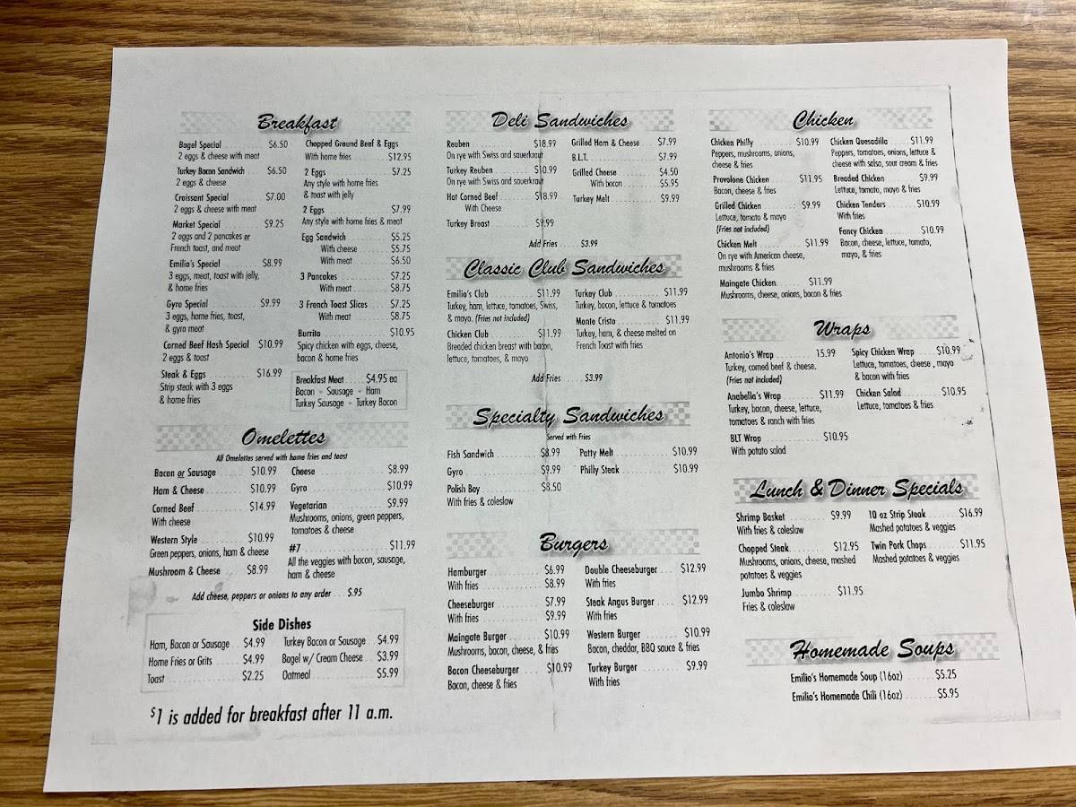 Menu at Main Gate Restaurant, Cleveland
