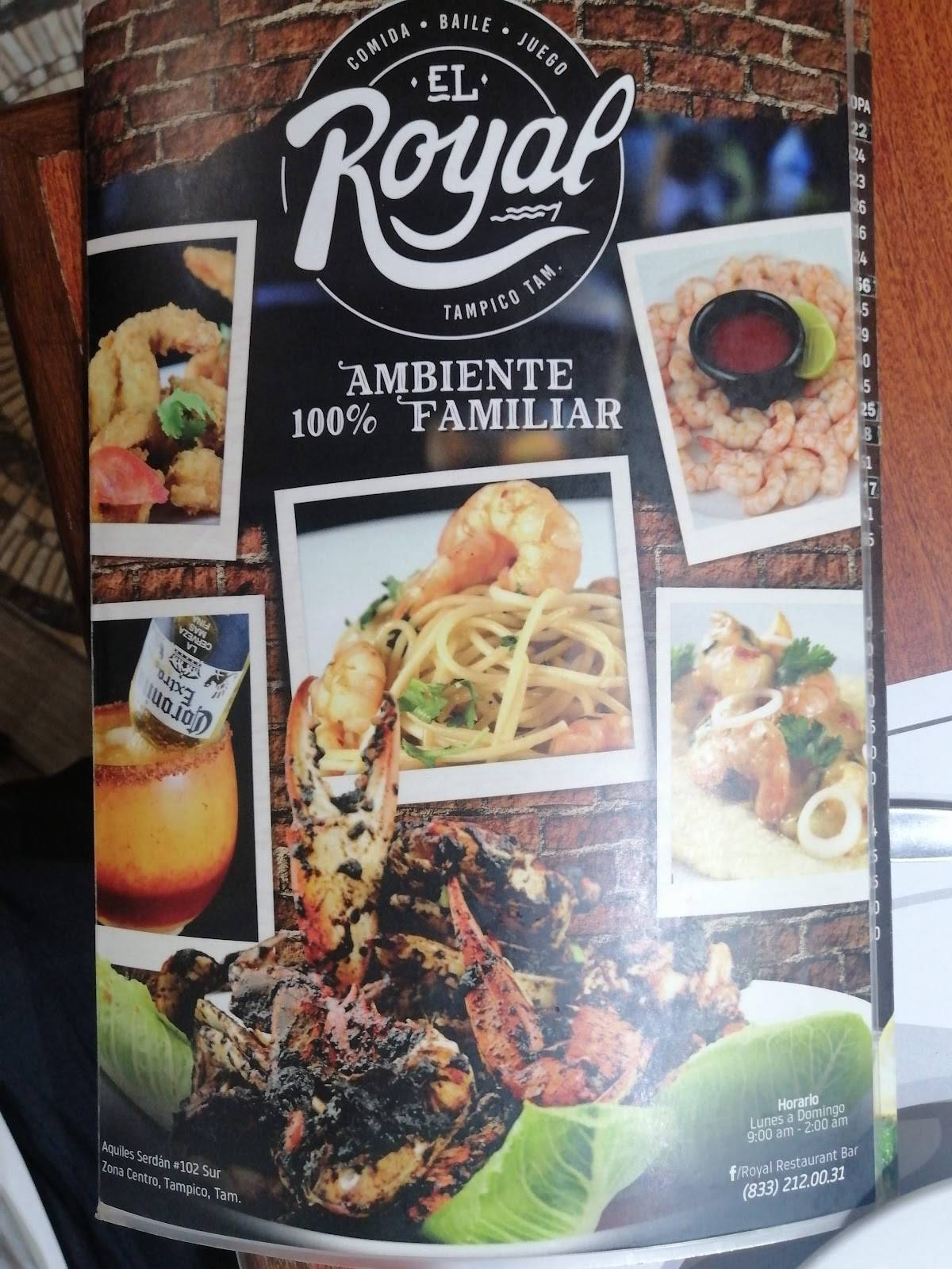 Carta de Restaurante Bar El Royal, Tampico