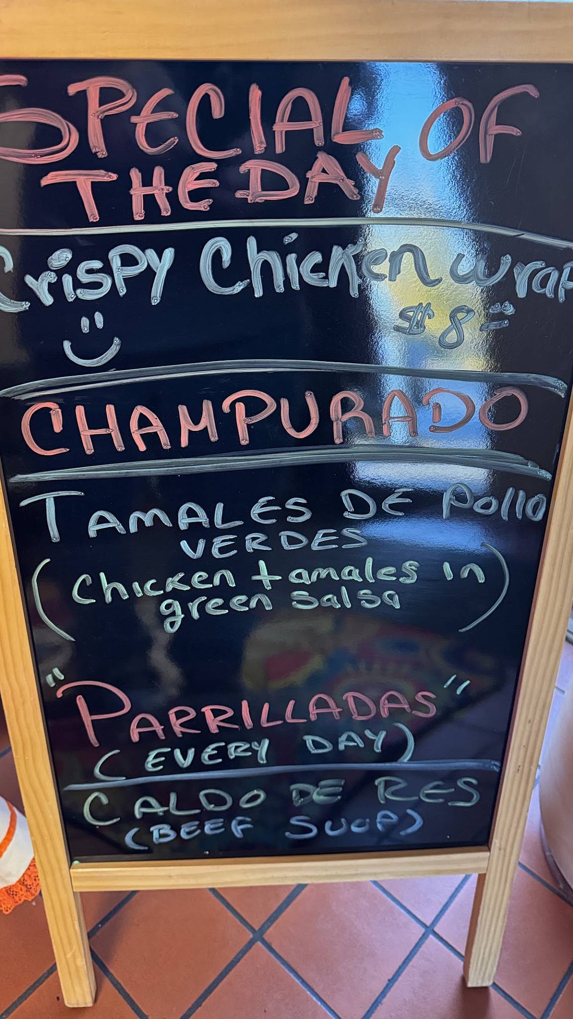 Menu at Cocina Caliente restaurant, Oak Creek