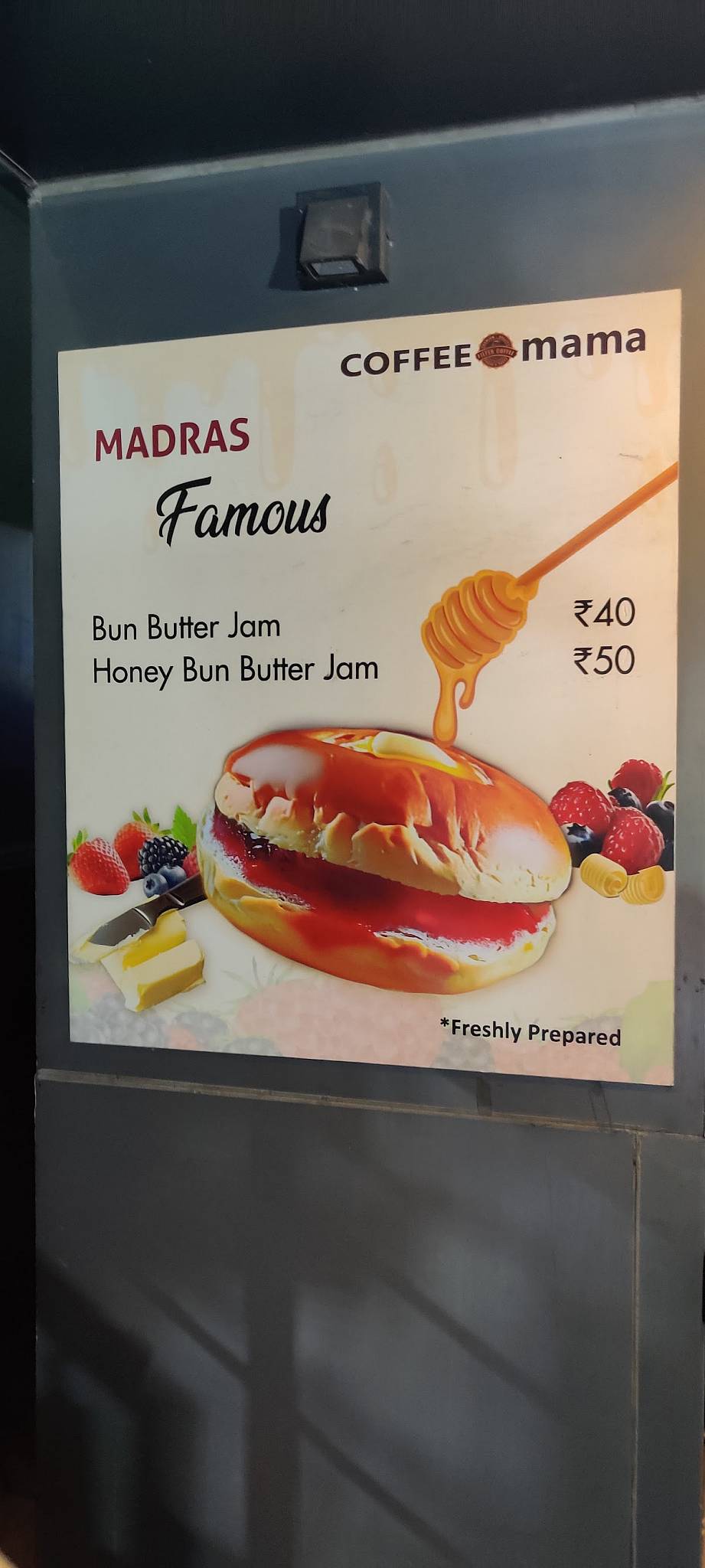 Menu at Coffee Mama, Chennai, 26J6+MMR