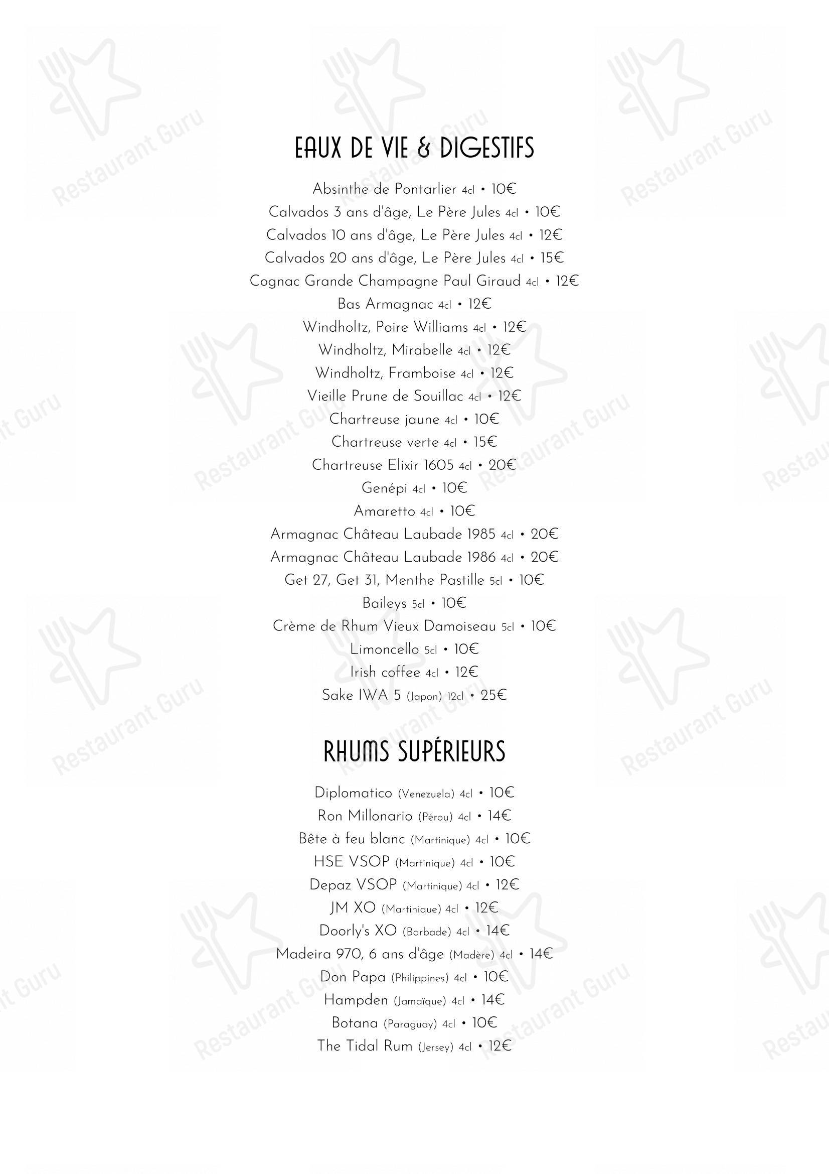Menu au Colette restaurant, Saint-Coulomb