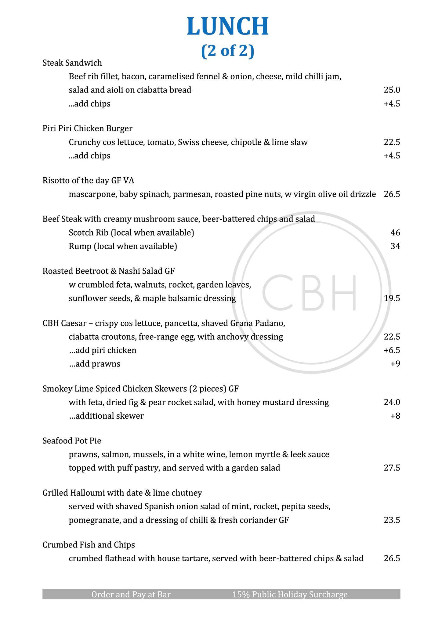Menu at Commercial Boutique Hotel pub & bar, Tenterfield