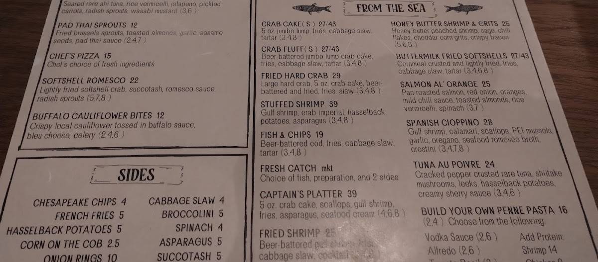 Menu at Conrad's Seafood Restaurant, Perry Hall