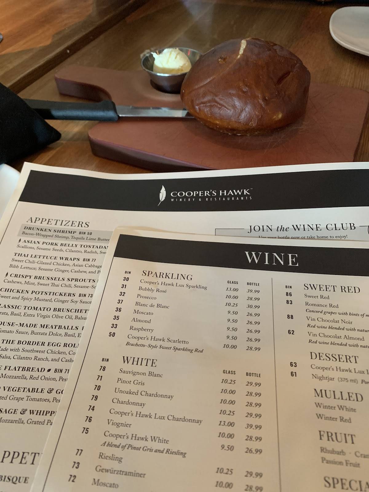 Menu at Cooper's Hawk Winery & Restaurant- Coconut Creek, Coconut Creek