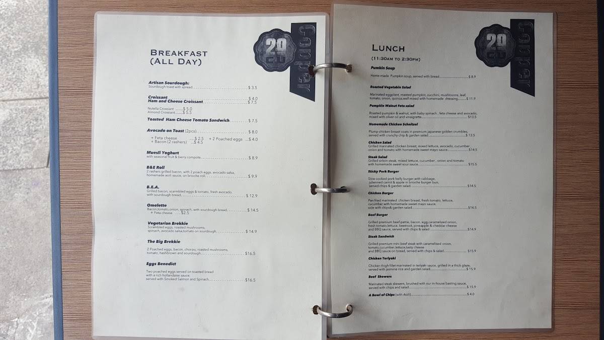 Menu at Copper Cafe, Saint Peters