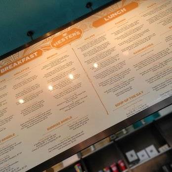 Menu at Hester's Cafe Six Points, Corpus Christi, S Alameda St