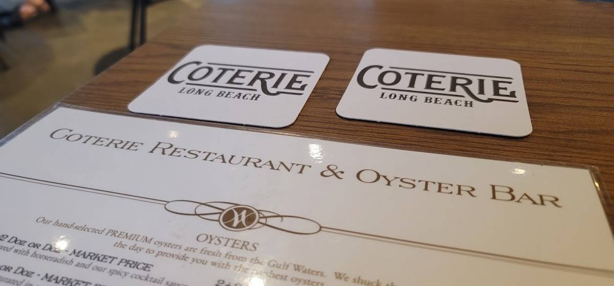 Menu at Coterie Restaurant & Oyster Bar, Long Beach