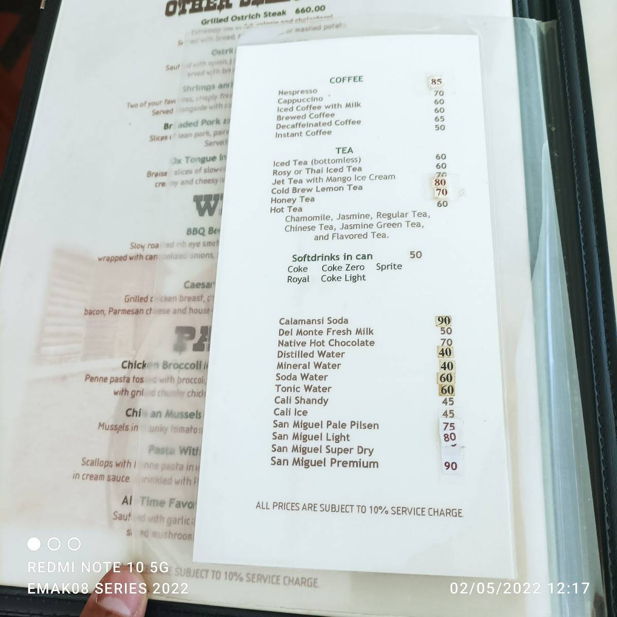 Menu at Countryside Steakhouse, Cagayan de Oro