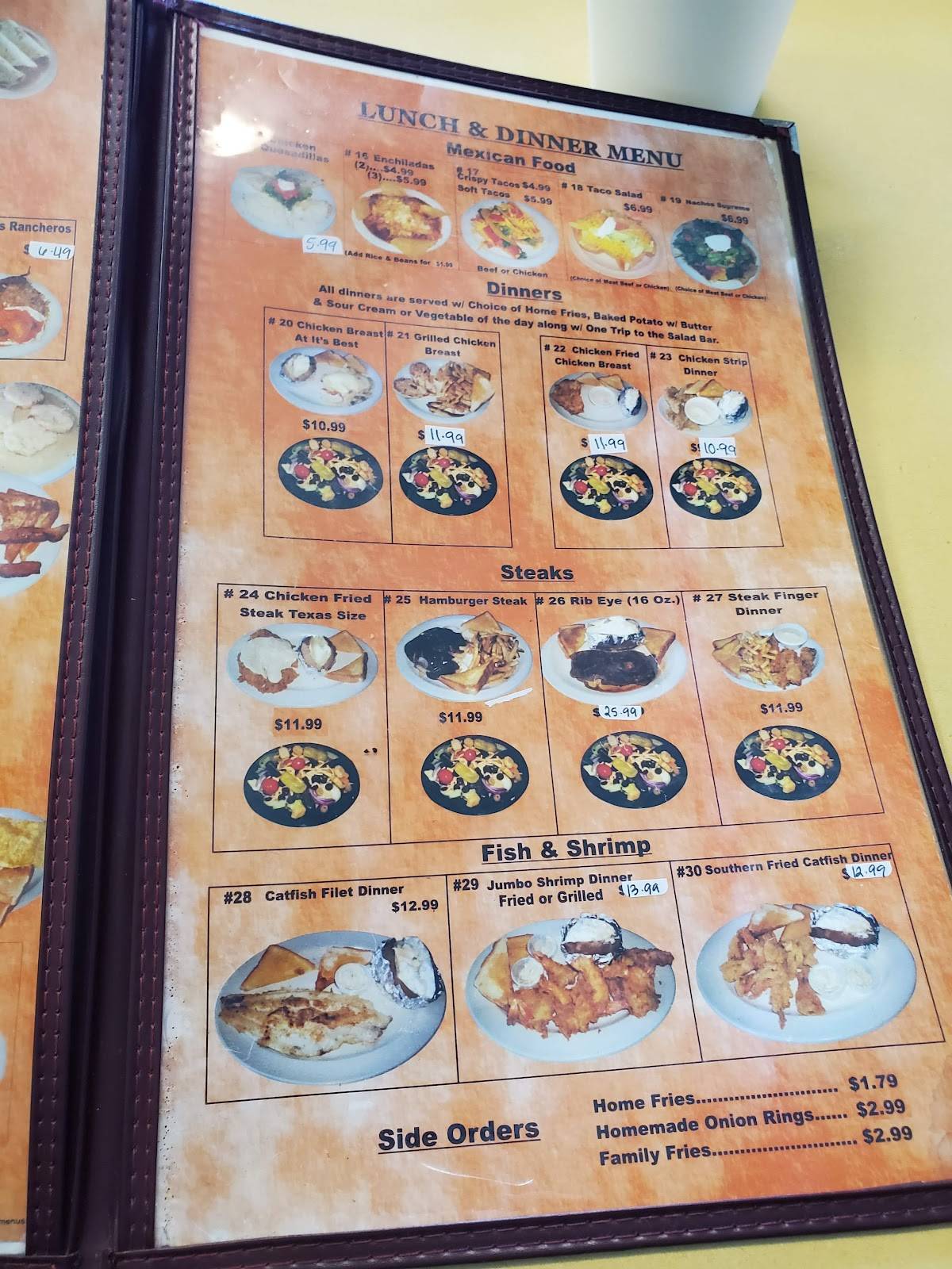 Menu at Cow Palace restaurant, Gonzales, 342 US-90 ALT W