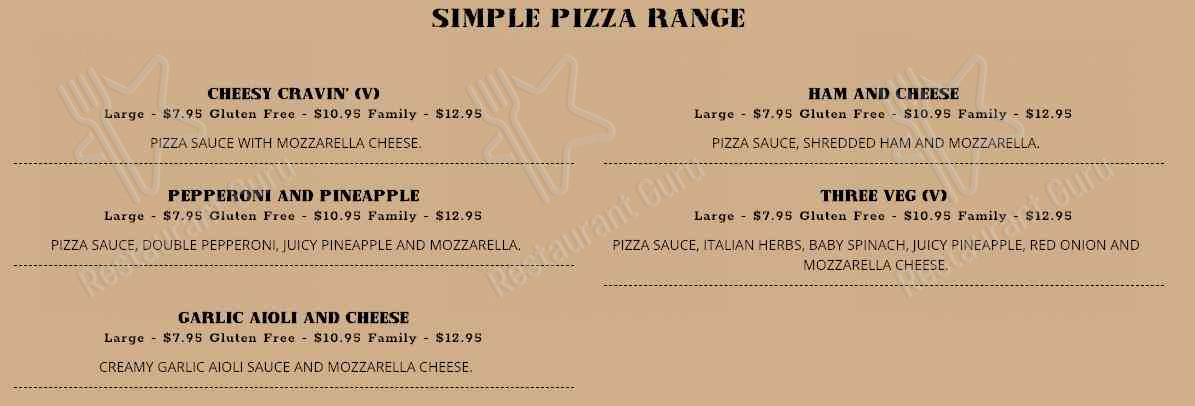 Menu at Cravin Pizza Cooroy pizzeria, Cooroy