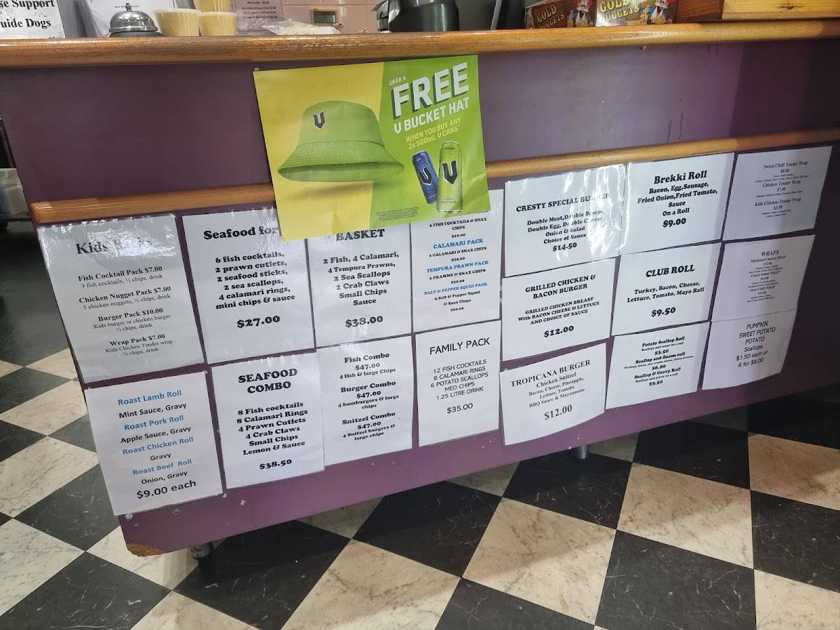 Menu at Cresthaven Takeaway & Deli fast food, Bateau Bay