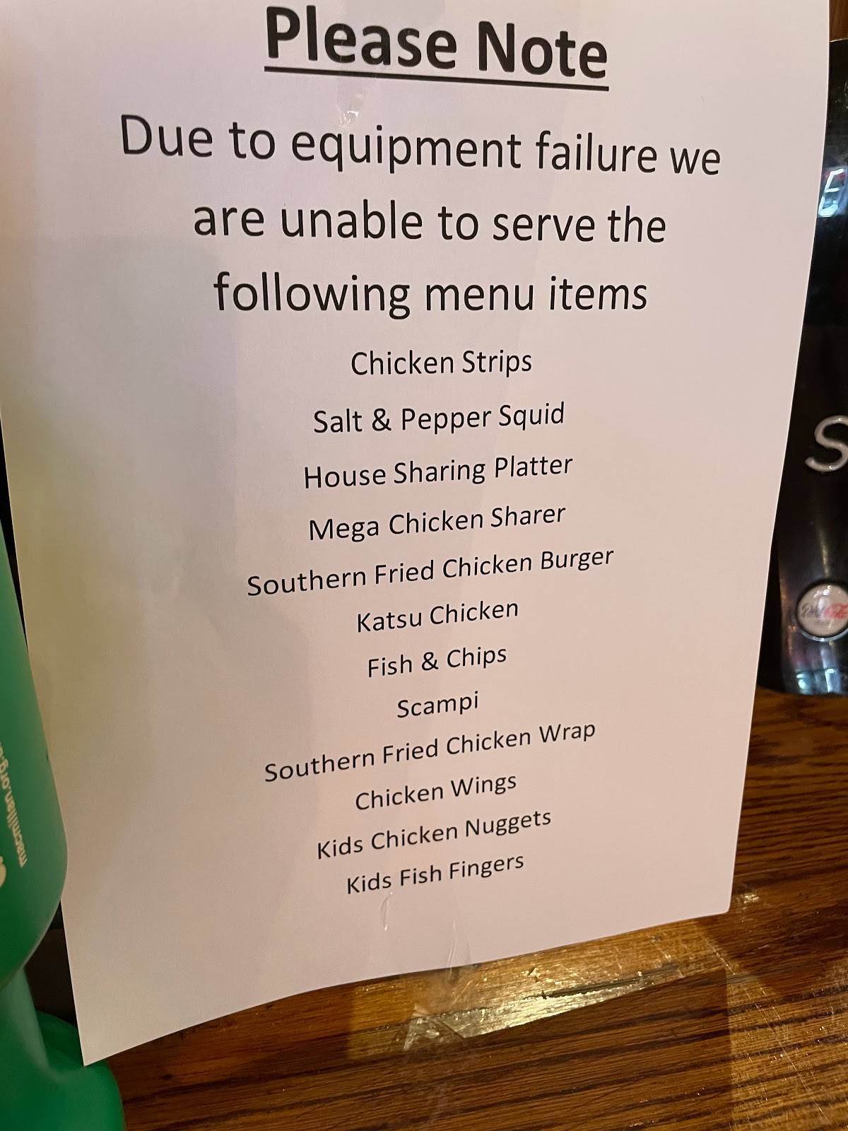Menu at Cricketers Arms pub & bar, Eastleigh, 232 Chestnut Ave