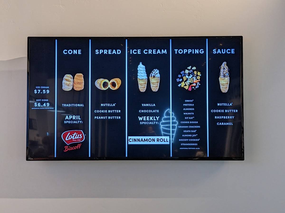 Menu at Crispy Cones - Rexburg desserts, Rexburg, 163 W Main St Suite 102