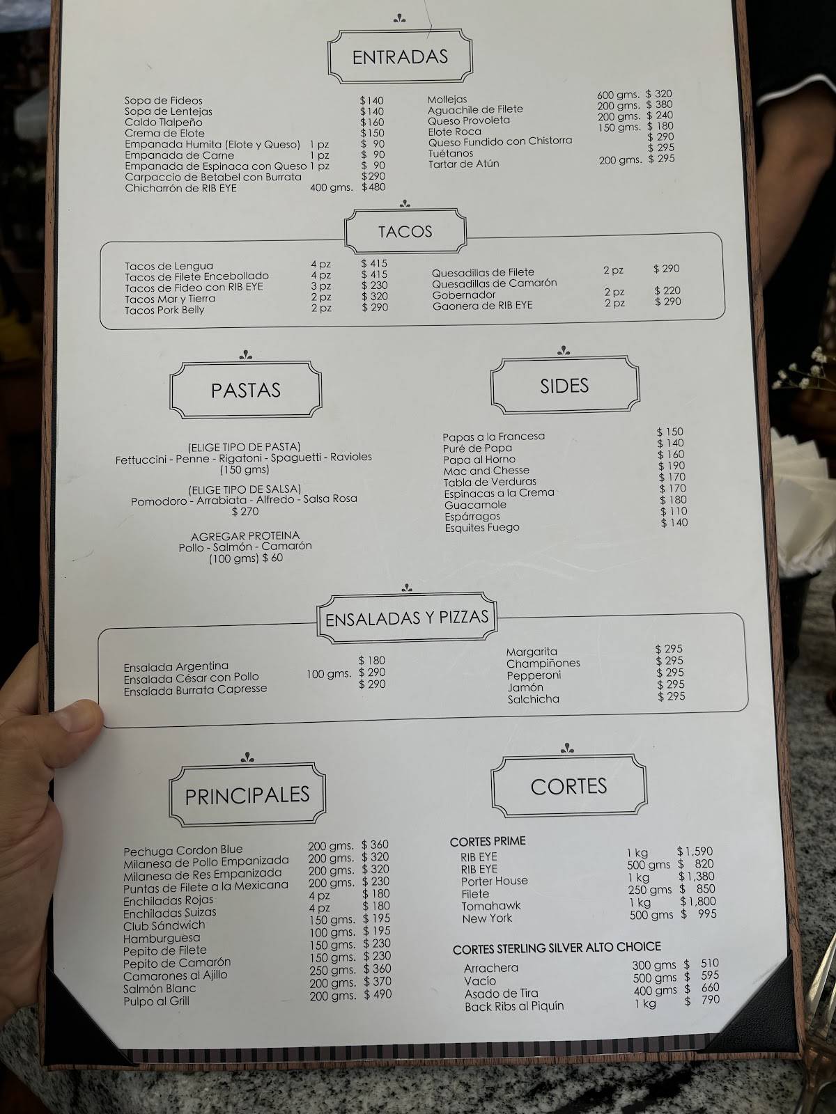 Carta del restaurante Cristina - Guadalajara, Zapopan