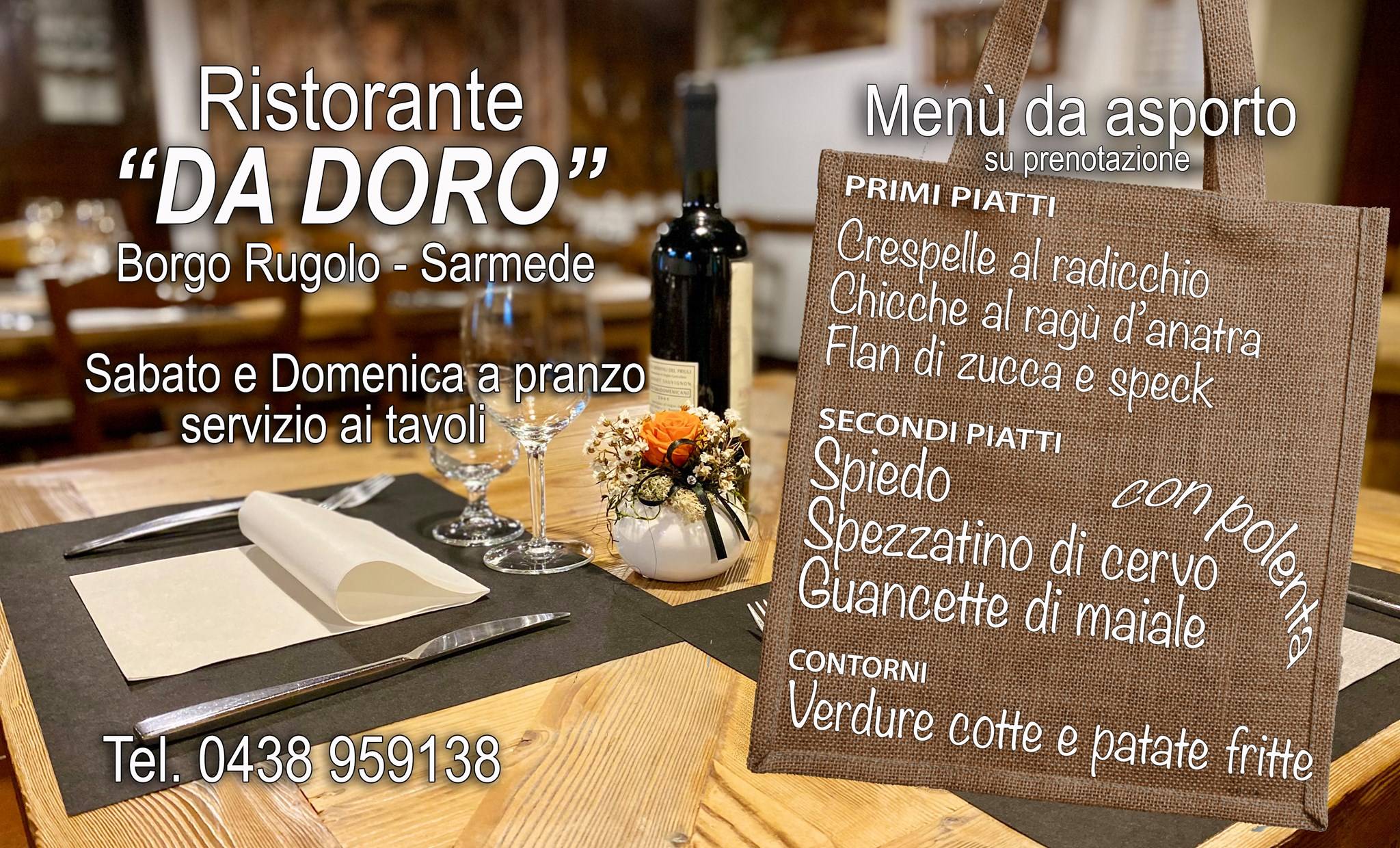Menu at DA DORO restaurant, Sarmede