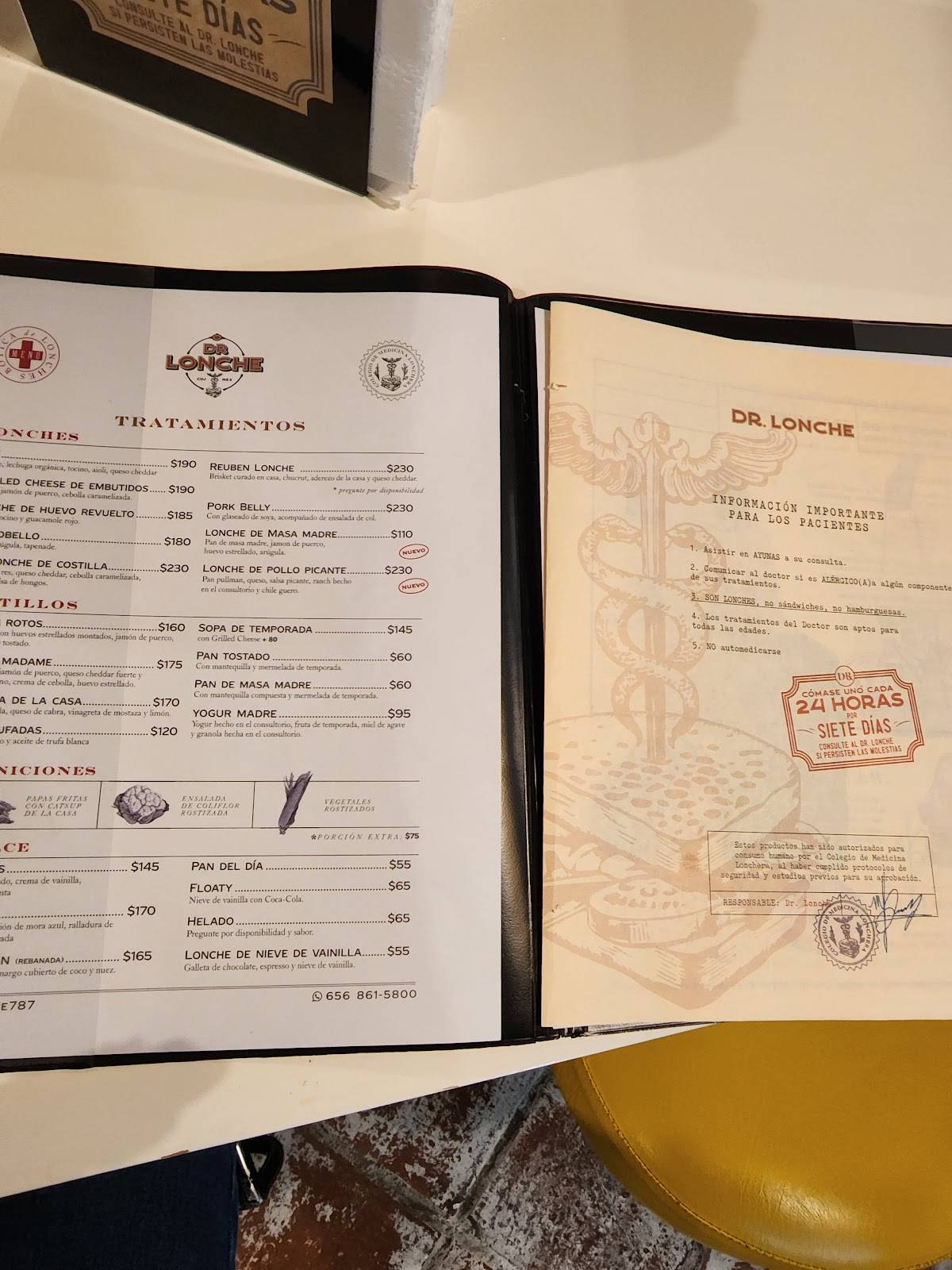 Carta del restaurante DR. Lonche, Ciudad Juarez