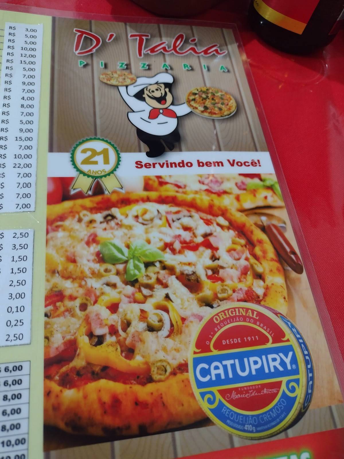 Menu em D'Talia Pizzaria Hortolândia, Hortolândia
