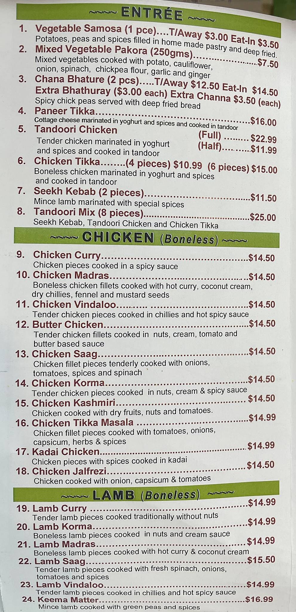Menu at Calcutta Sweets & Indian Food House restaurant, Dandenong, 72b ...