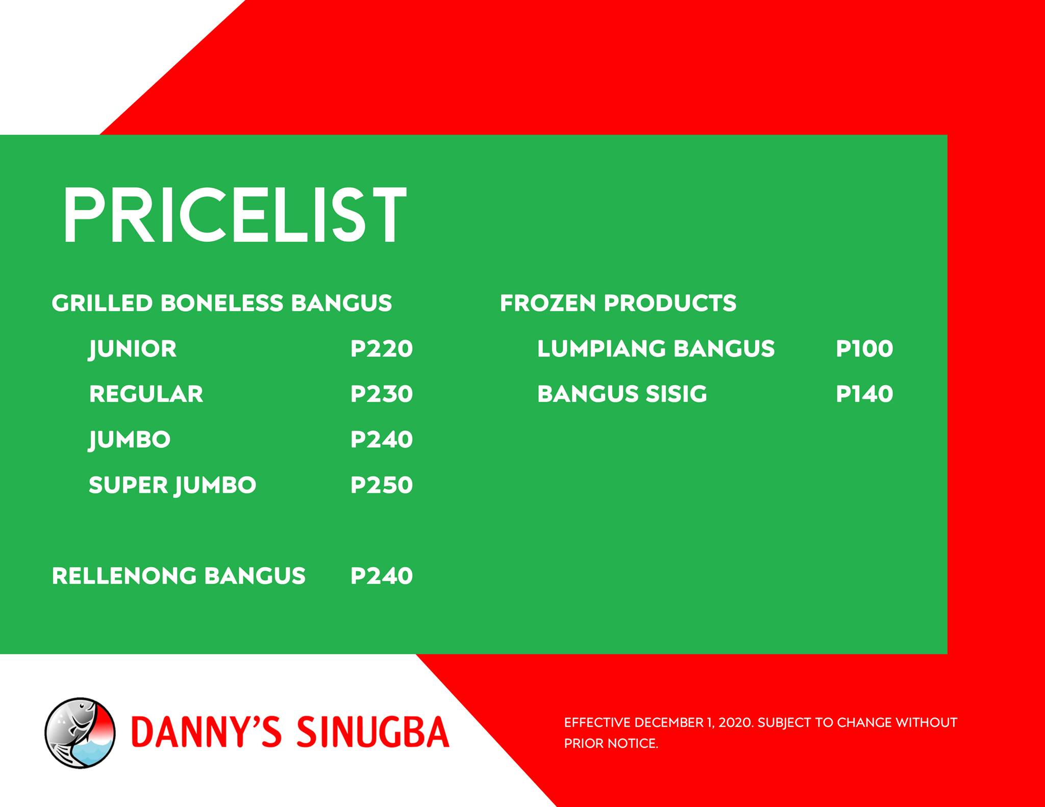 Carta del restaurante Danny's Sinugba Quezon City, Ciudad Quezon, 7 ...